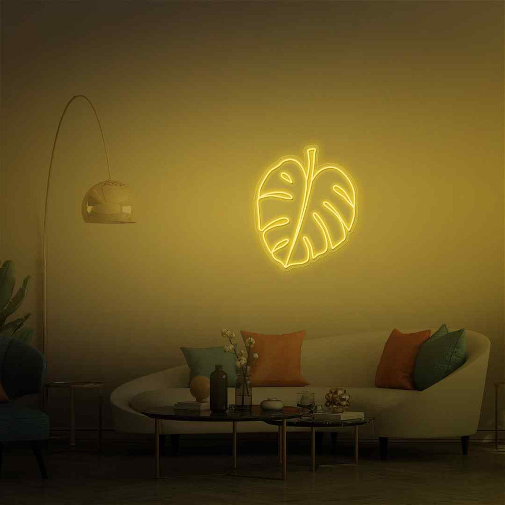 Monstera leaf neon sign